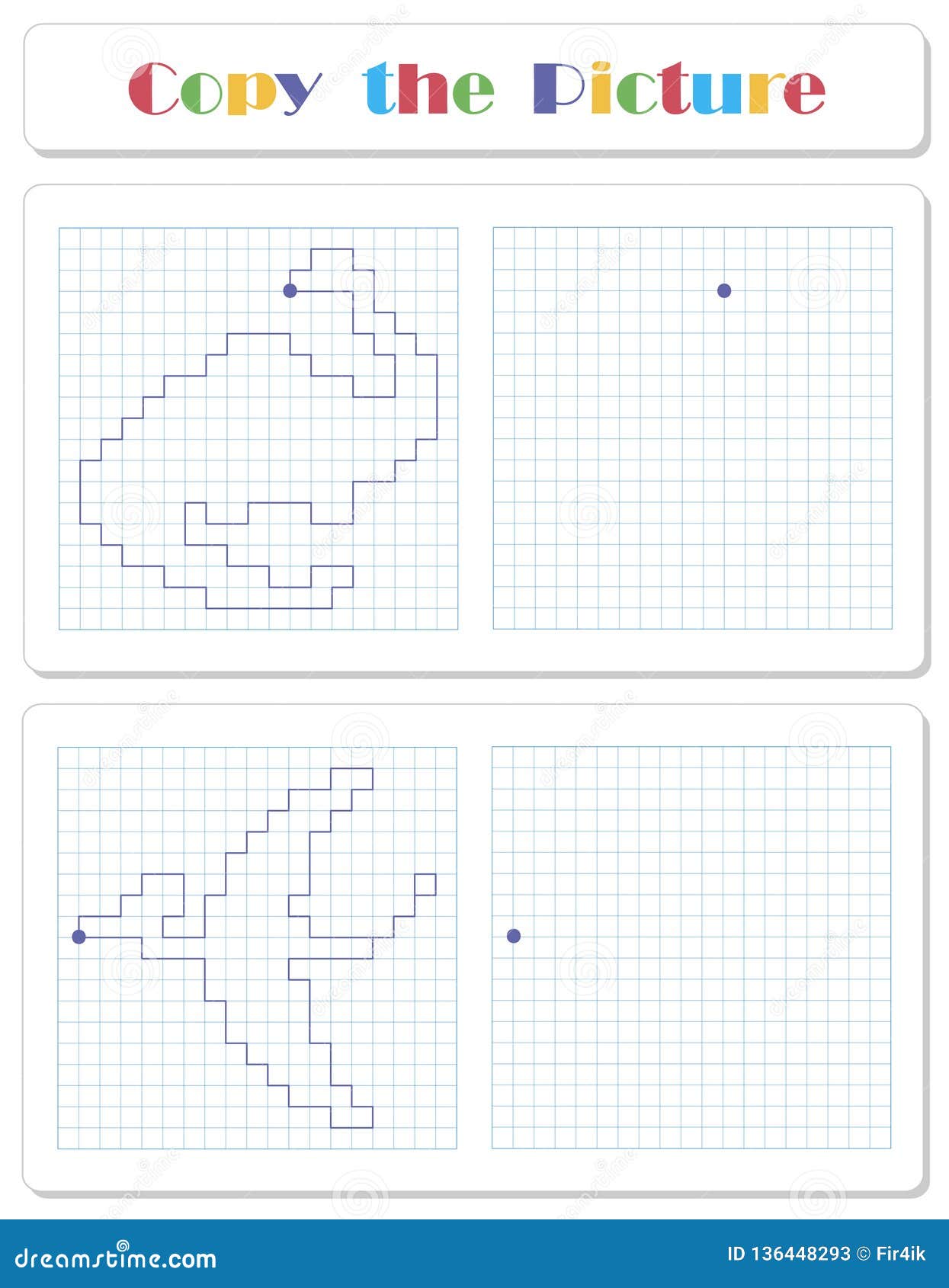 Copy the Graphic Picture. Worksheet for Kids Stock Vector ...