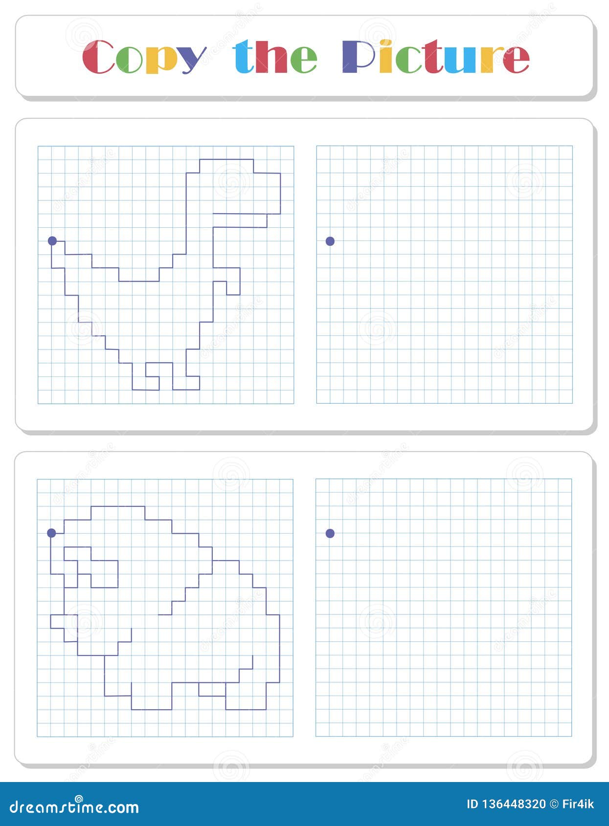 Copy the Graphic Picture. Worksheet for Kids Stock Vector ...