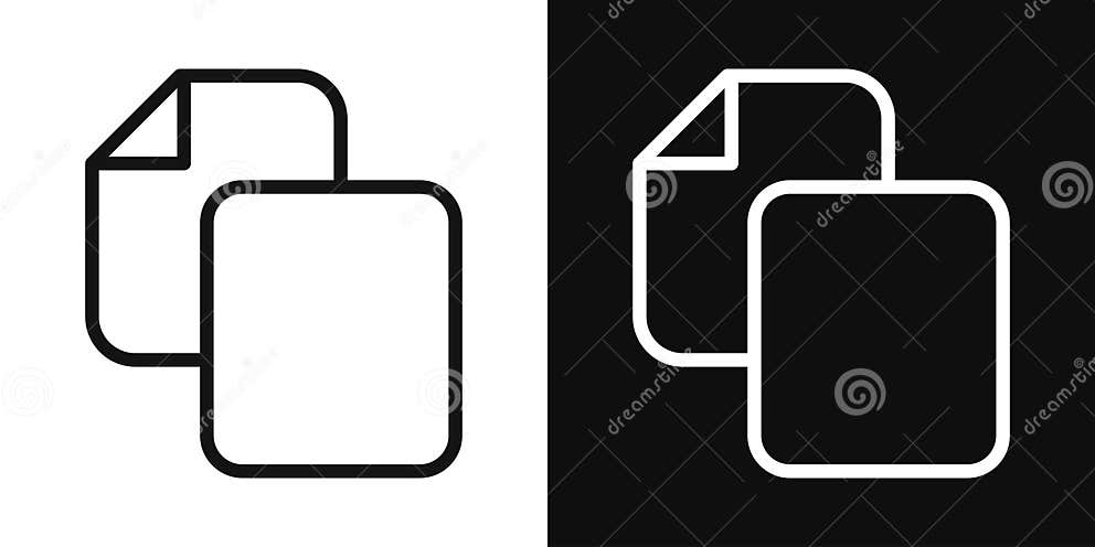 Copy Icon Set. Duplicate Document Paper or Sheet Vector Symbol. Copy ...