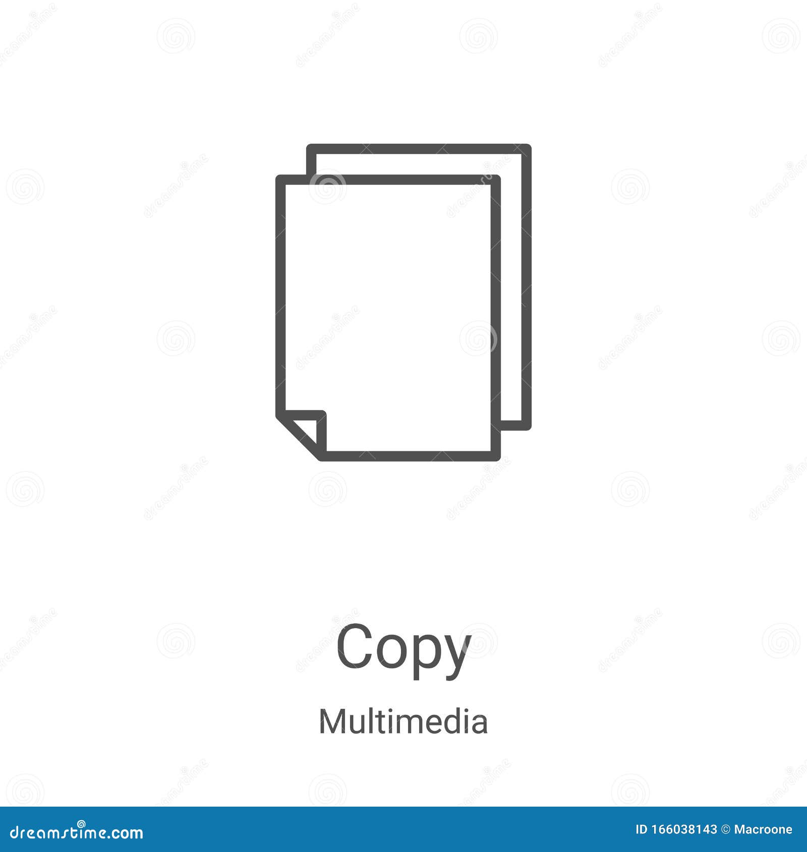 Copy Icon Vector from Multimedia Collection. Thin Line Copy Outline ...