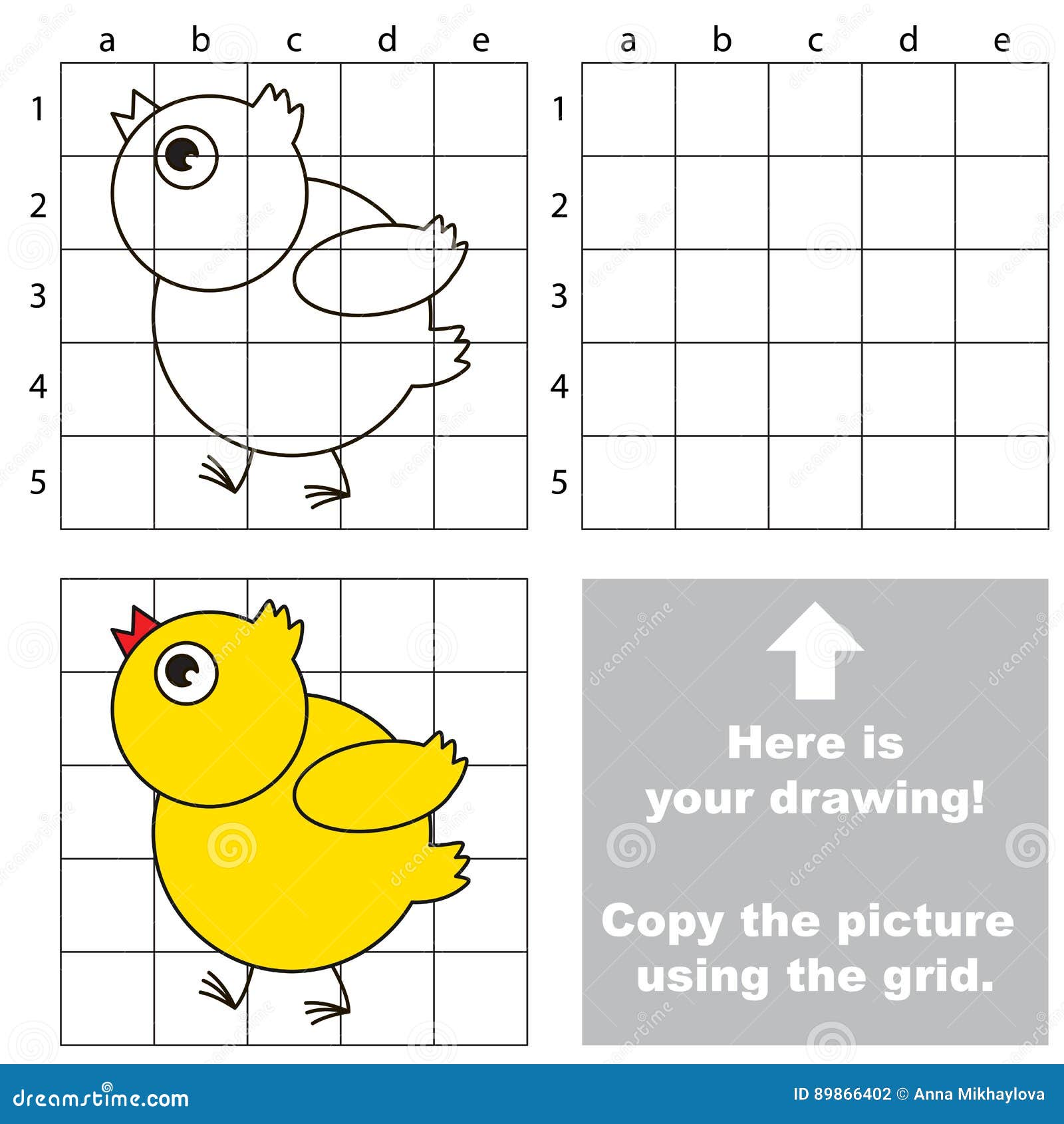 Copy the image using grid. stock vector. Illustration of page - 89866402