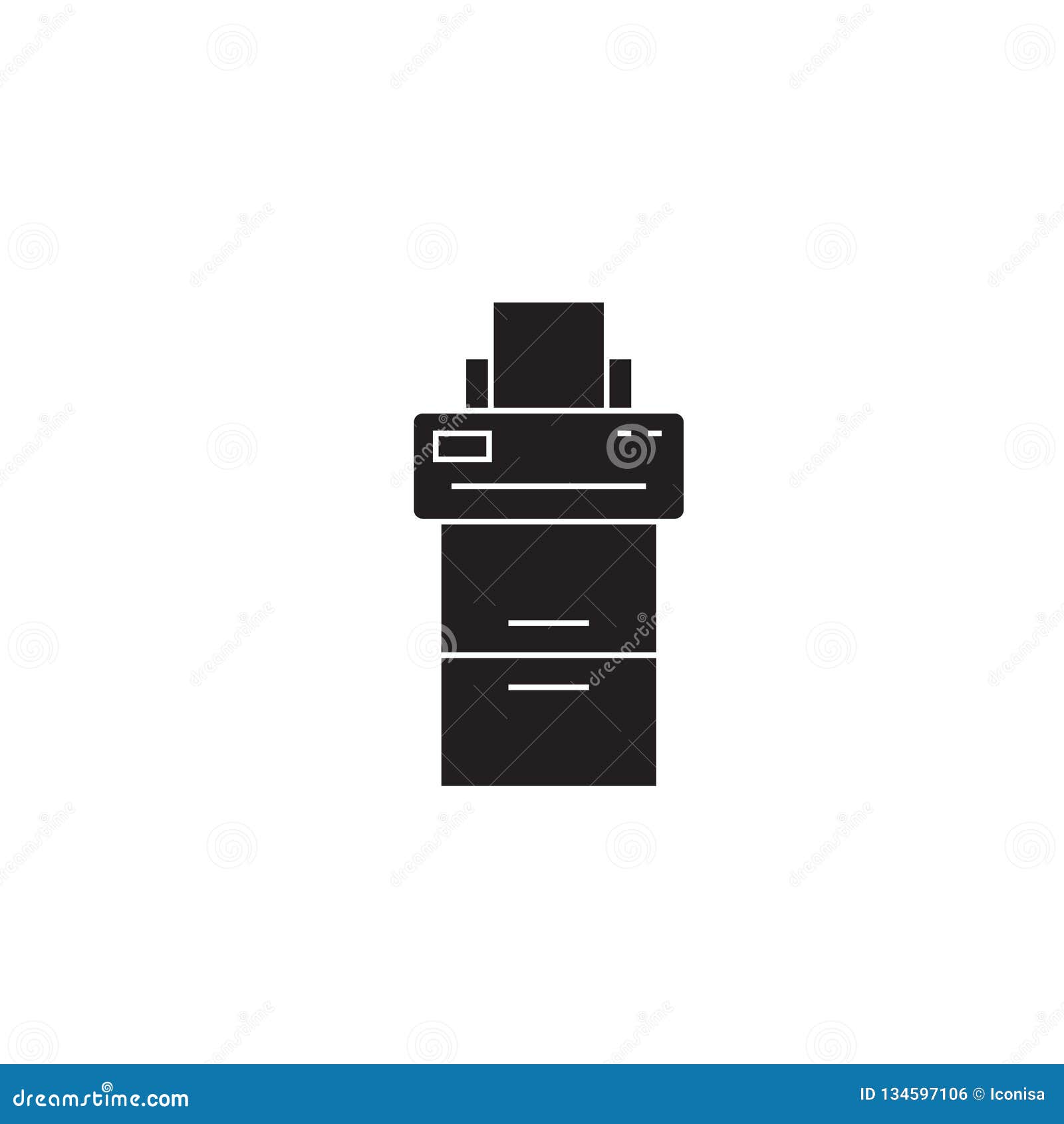 Copy Machine Black Vector Concept Icon. Copy Machine Flat Illustration ...