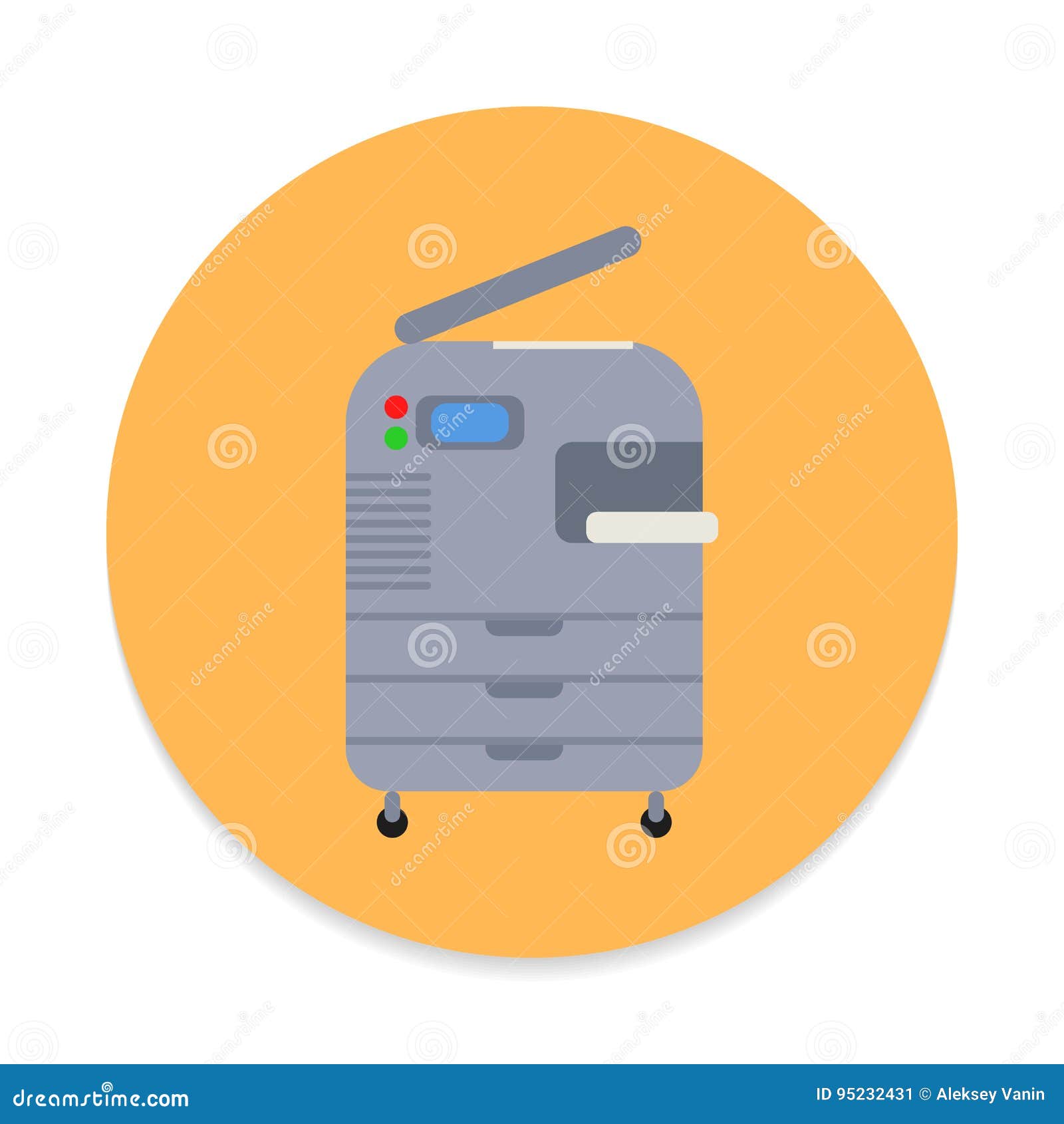 Copy Machine, Copier Flat Icon. Round Colorful Button, Circular Vector ...