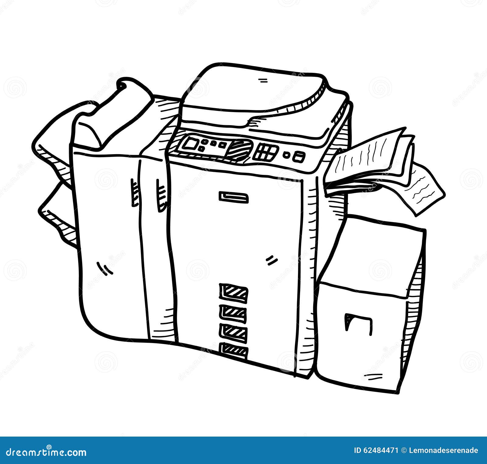 Copy Machine Doodle stock vector. Illustration of hand - 62484471