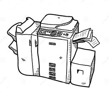 Copy Machine Doodle stock vector. Illustration of hand - 62484471