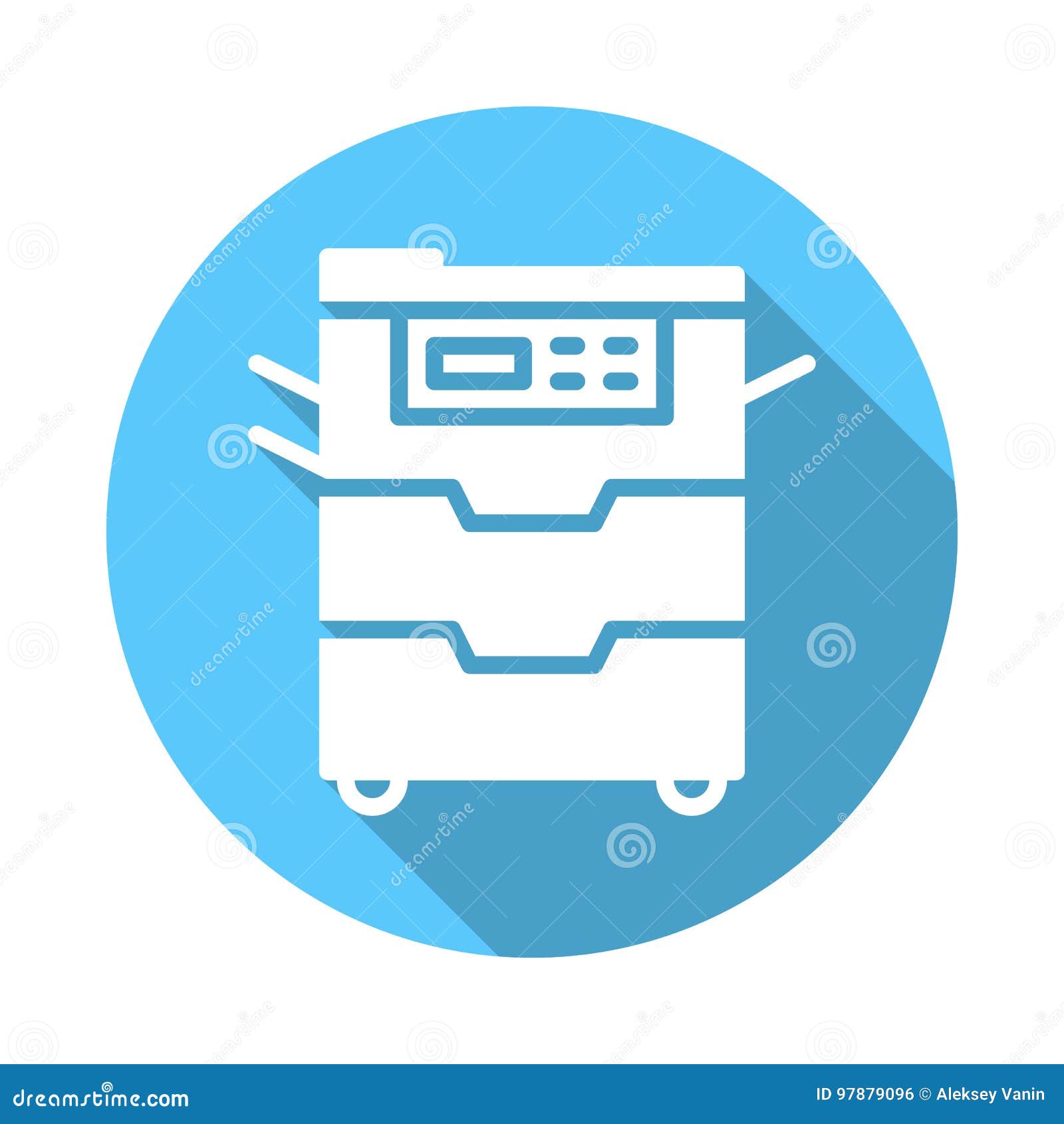 Copy machine flat icon stock vector. Illustration of pictogram - 97879096