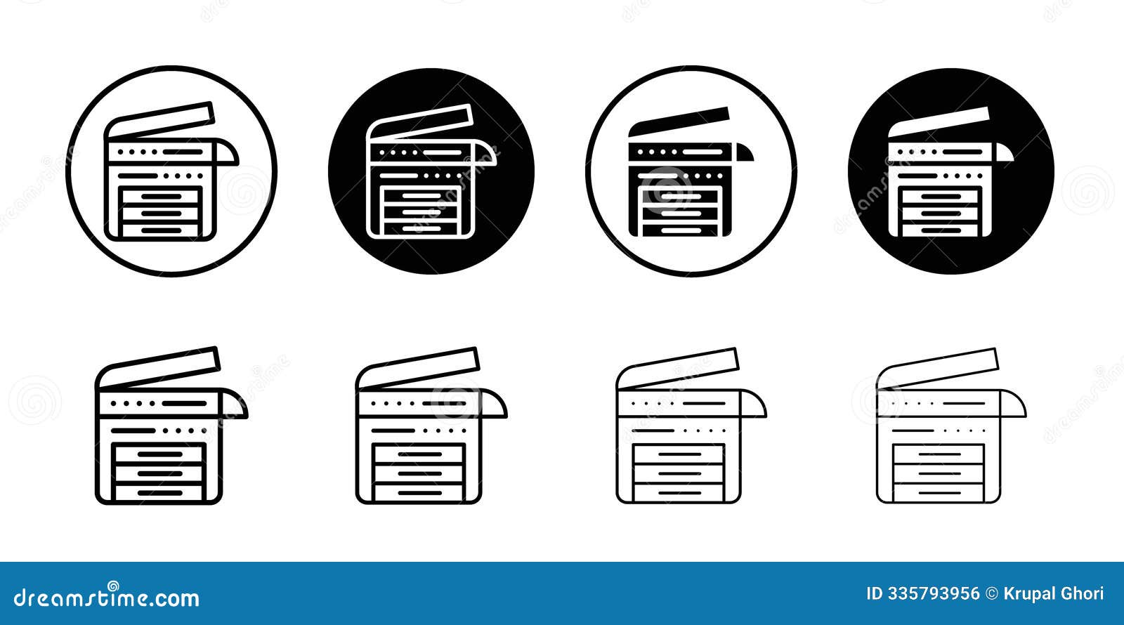 Copy Machine Icon Logo Set Vector Stock Illustration - Illustration of ...
