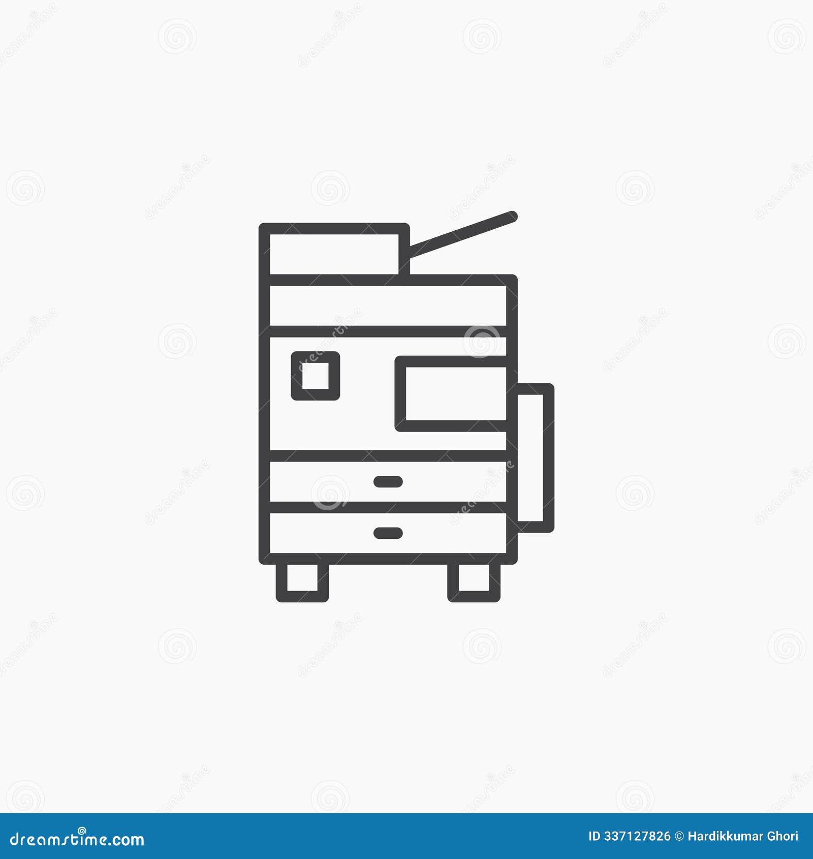 Copy Machineline in Thin Line Black Color. Flat Simple Vector Symbols ...