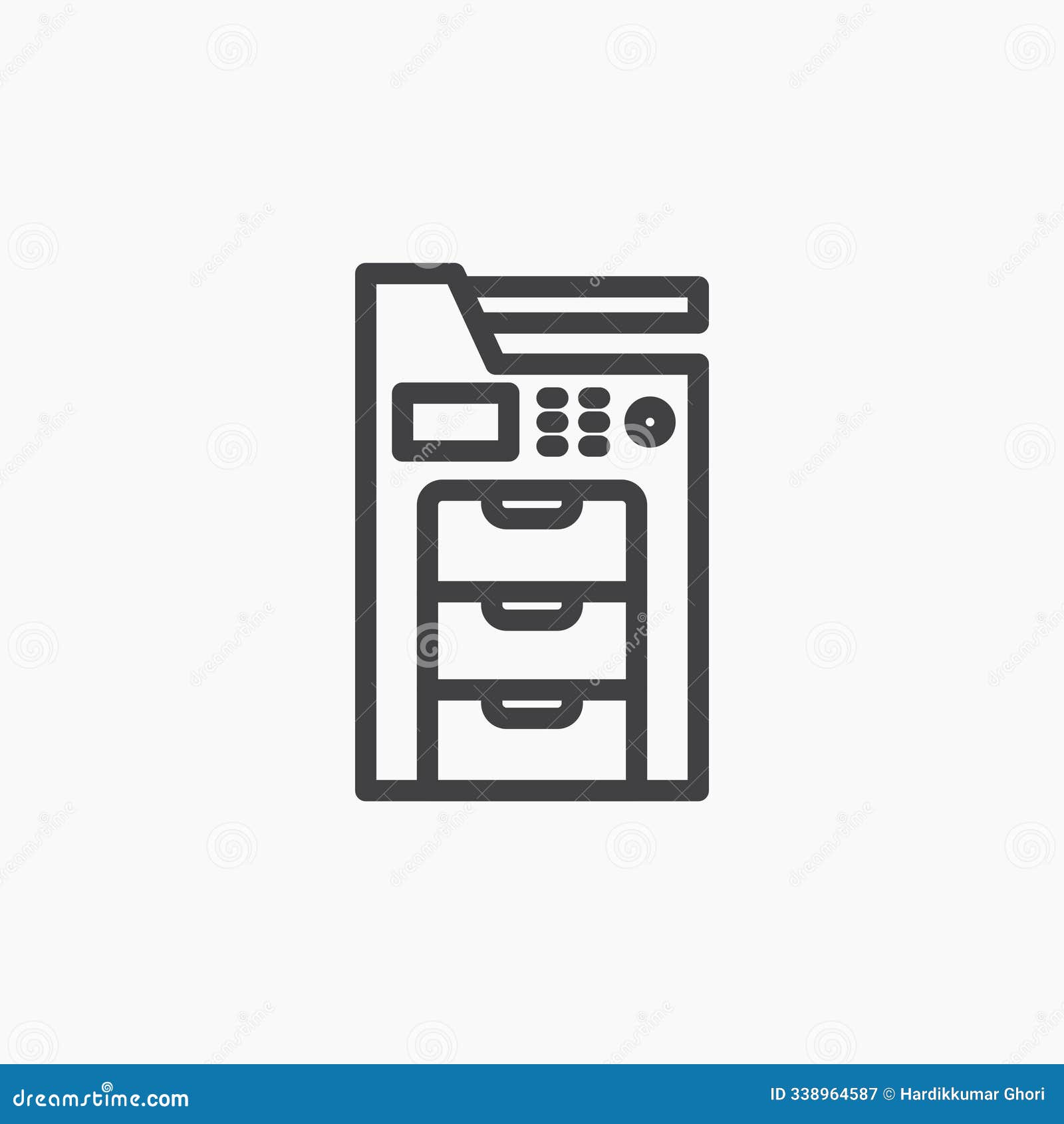 Copy Machineline in Thin Line Black Color. Flat Simple Vector Symbols ...