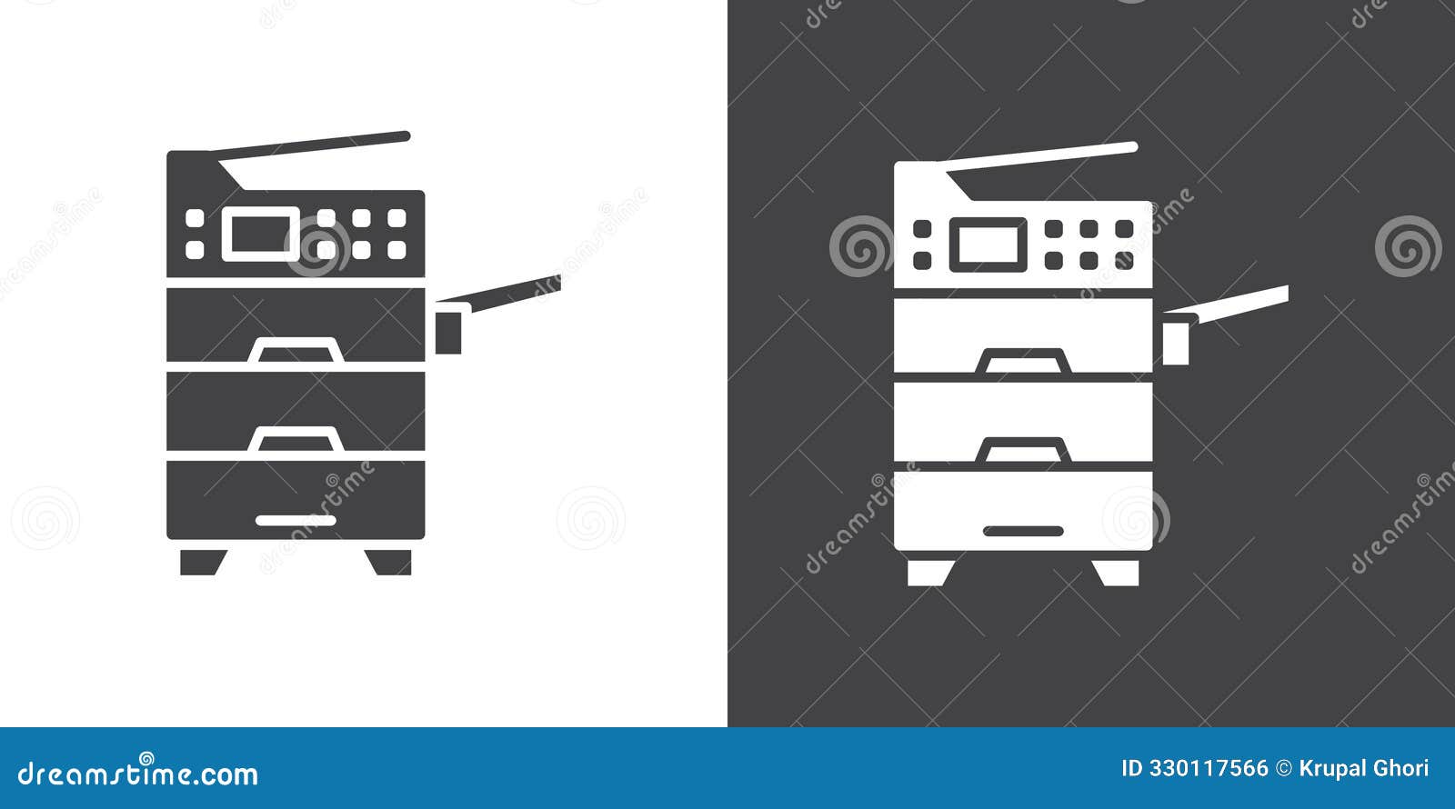 Copy Machine Icon Thin Line Illustration Set Stock Illustration ...