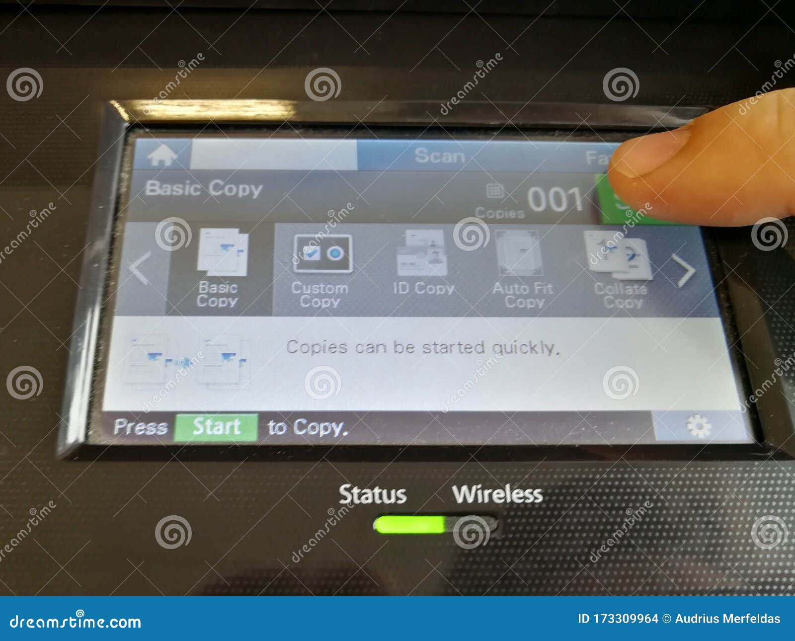 Copy Machine LCD Screen with Options Stock Photo - Image of copy ...