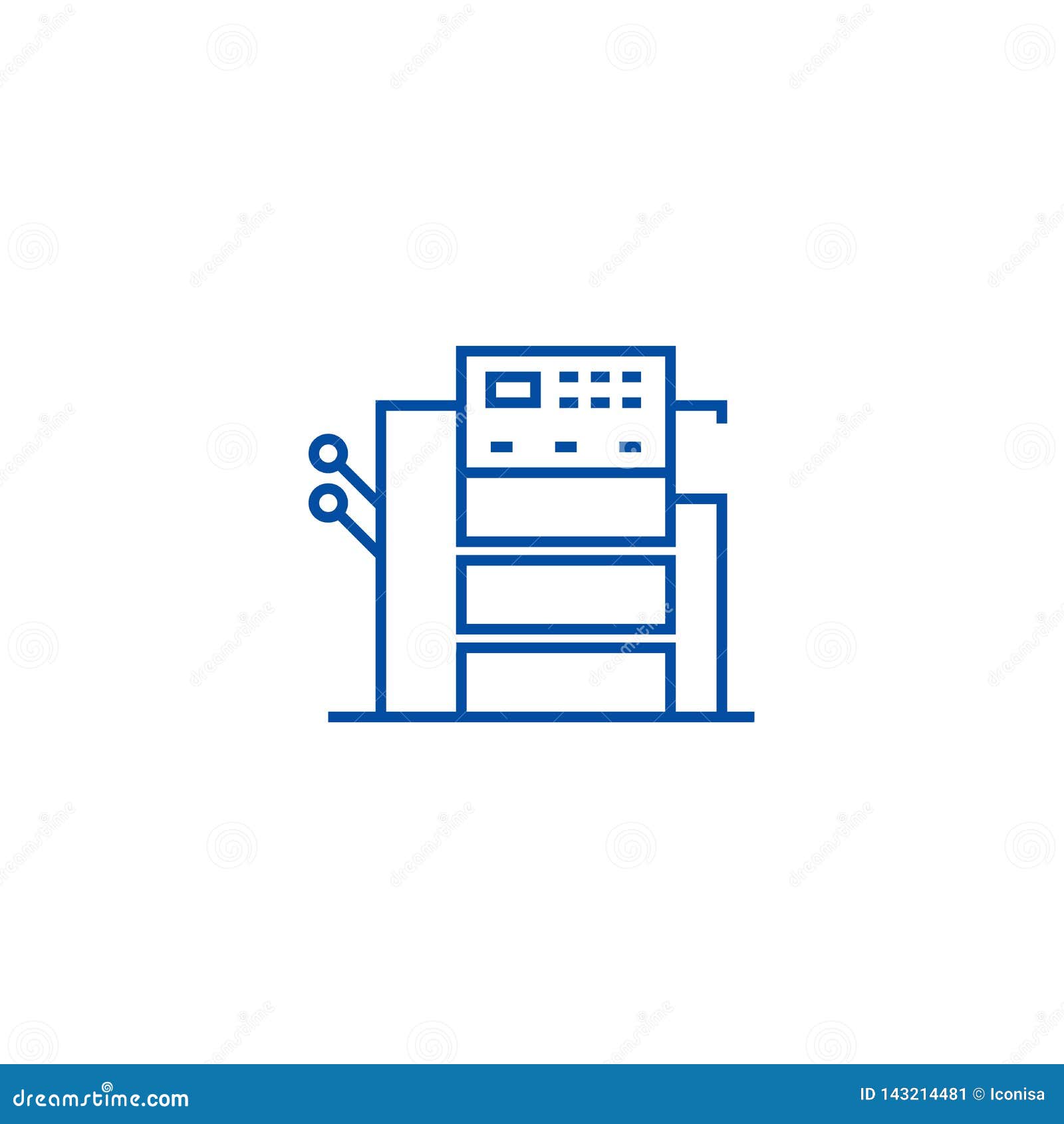 Copy Machine Line Icon Concept. Copy Machine Flat Vector Symbol, Sign ...