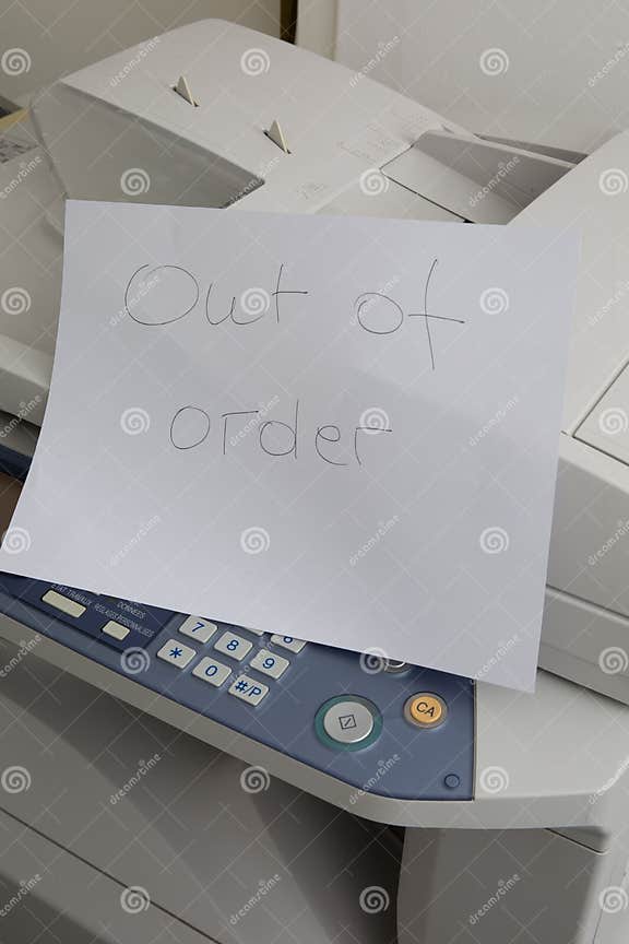Copy Machine Needs To Be Fix, Printer Failure Stock Photo - Image of ...