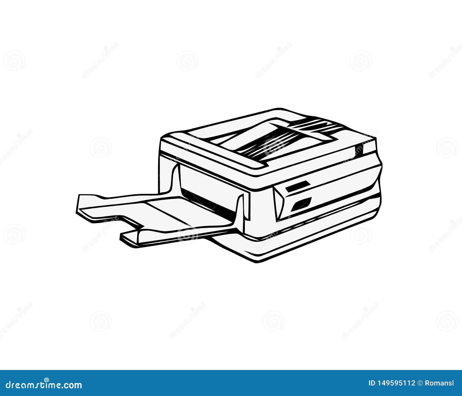 Copy Machine or Photocopier. Office Multifunction Device Isolated on ...