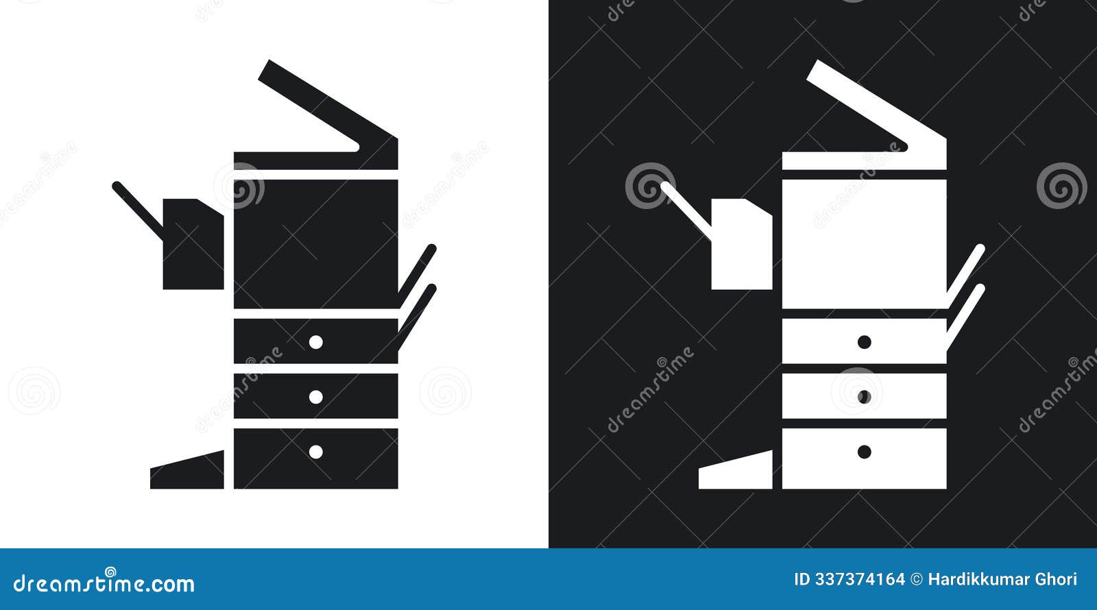 Copy Machine Thin Line Vector Icon Set Stock Vector - Illustration of ...