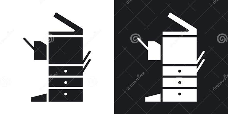 Copy Machine Thin Line Vector Icon Set Stock Vector - Illustration of ...