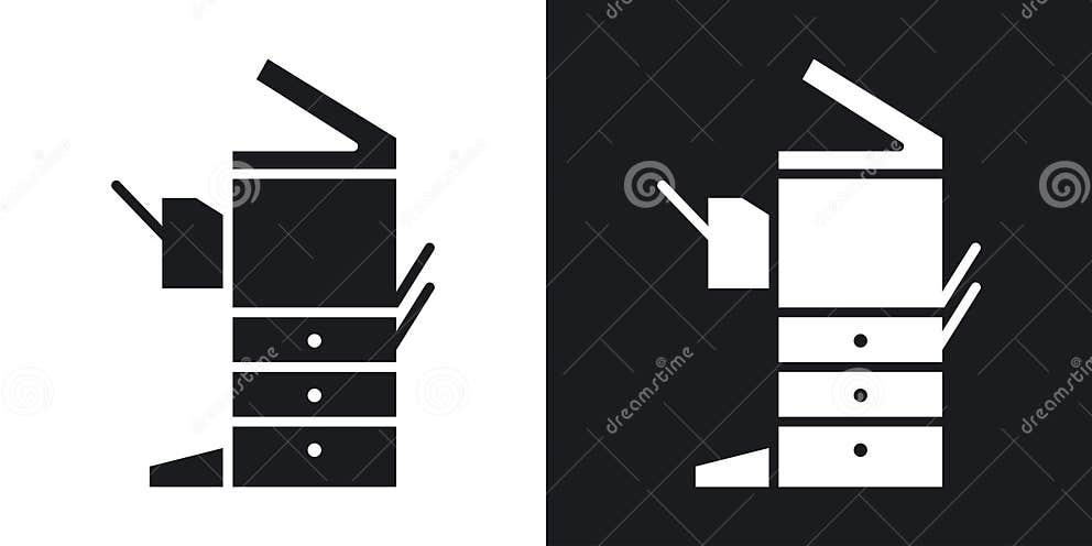 Copy Machine Thin Line Vector Icon Set Stock Vector - Illustration of ...