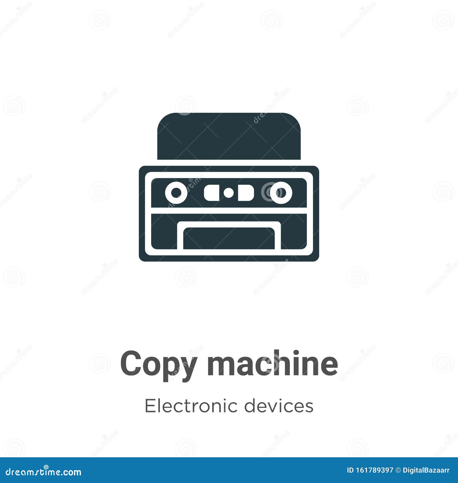 Copy Machine Vector Icon on White Background. Flat Vector Copy Machine ...
