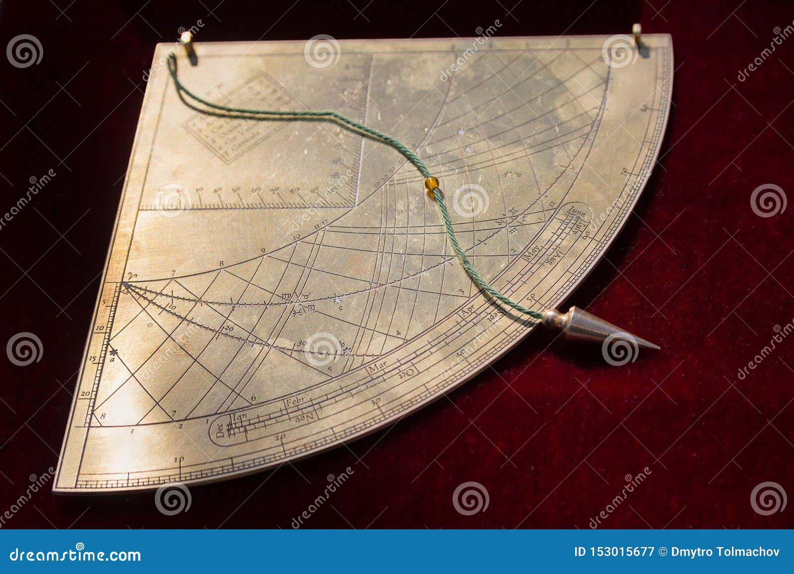 Copy of the Medieval Quadrant Stock Image - Image of brown, background ...