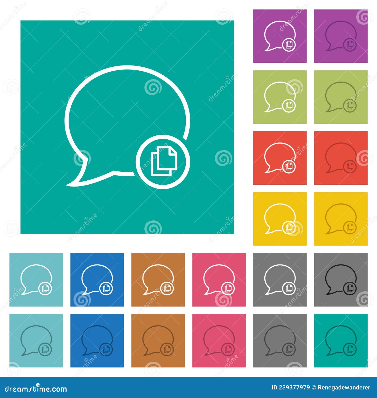 Copy Message Outline Square Flat Multi Colored Icons Stock Vector ...