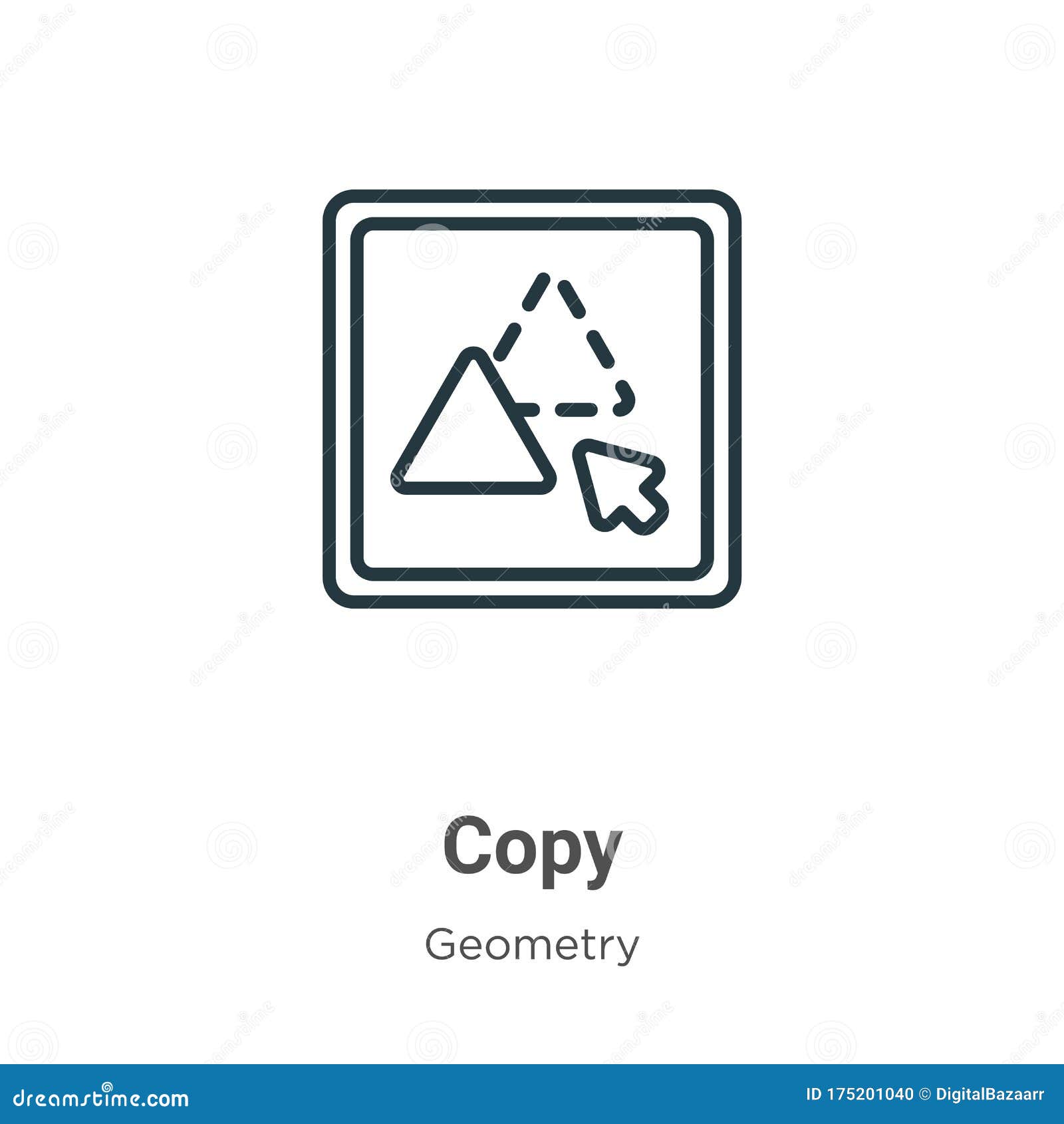 Copy Outline Vector Icon. Thin Line Black Copy Icon, Flat Vector Simple ...