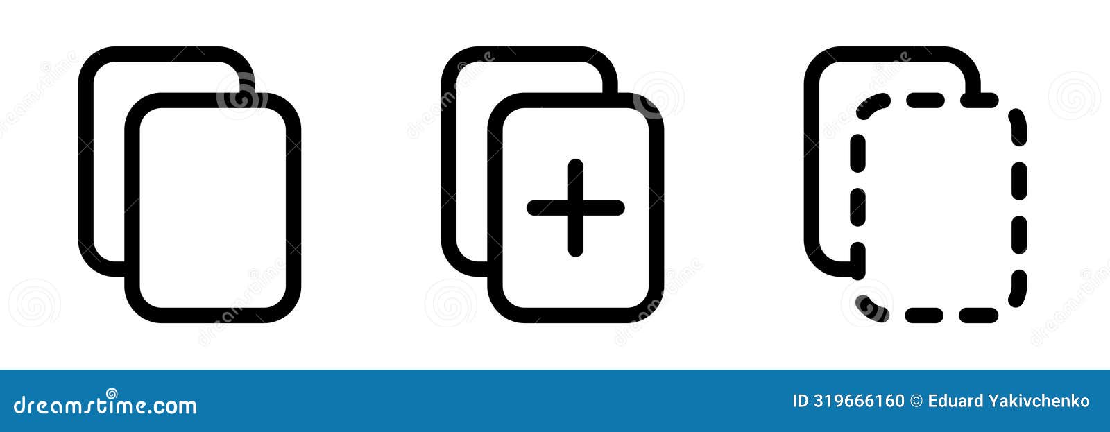 Copy Paste Icons Black And White Vector | CartoonDealer.com #319666160