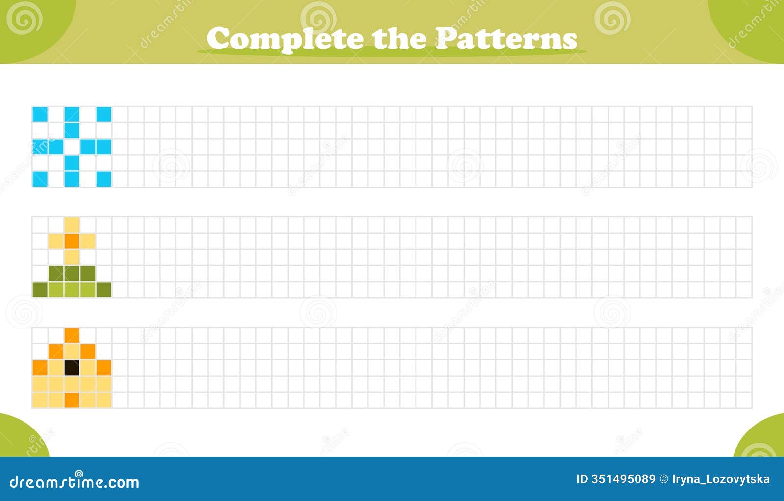 Copy the Picture Activity Game for Kids Featuring Ornaments Stock ...