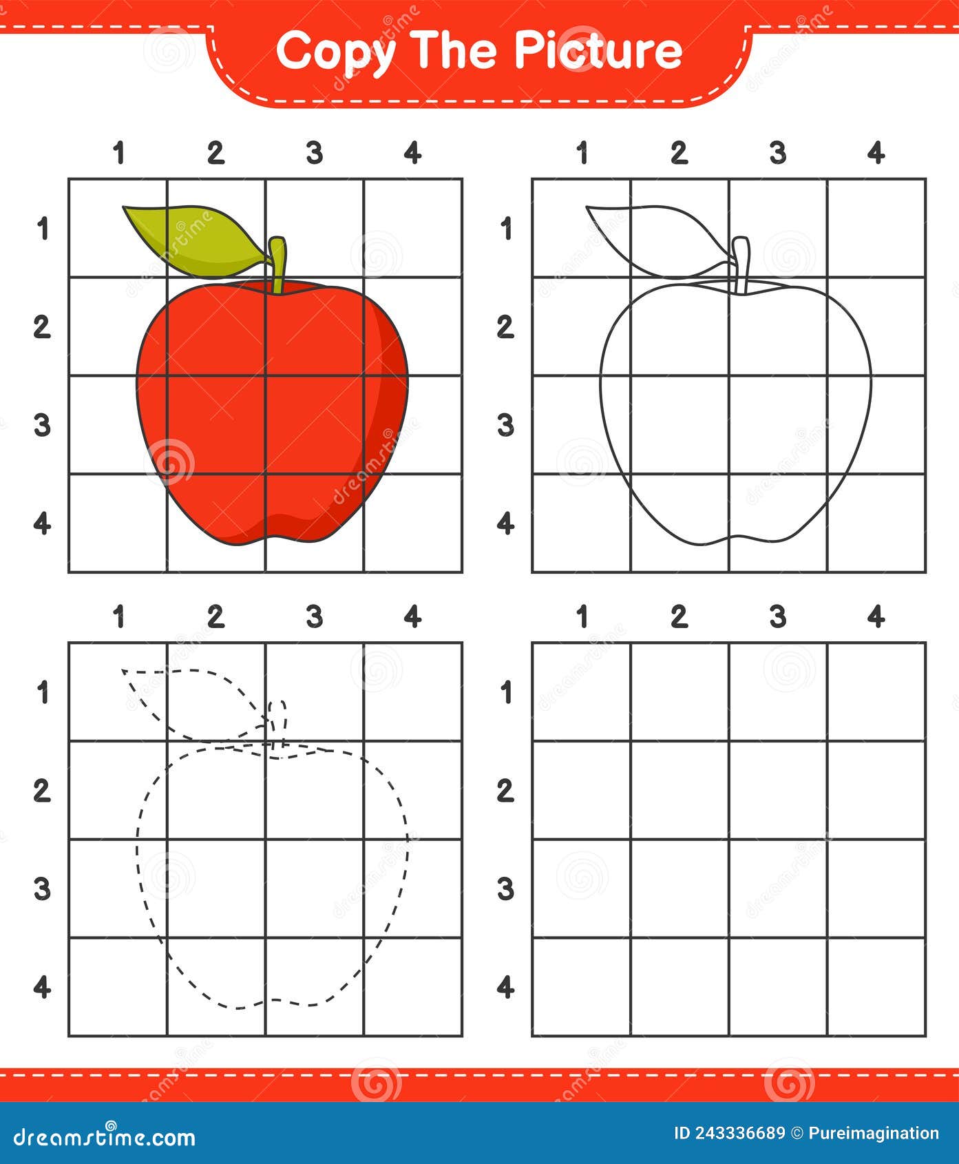 Copy the Picture, Copy the Picture of Apple Using Grid Lines ...