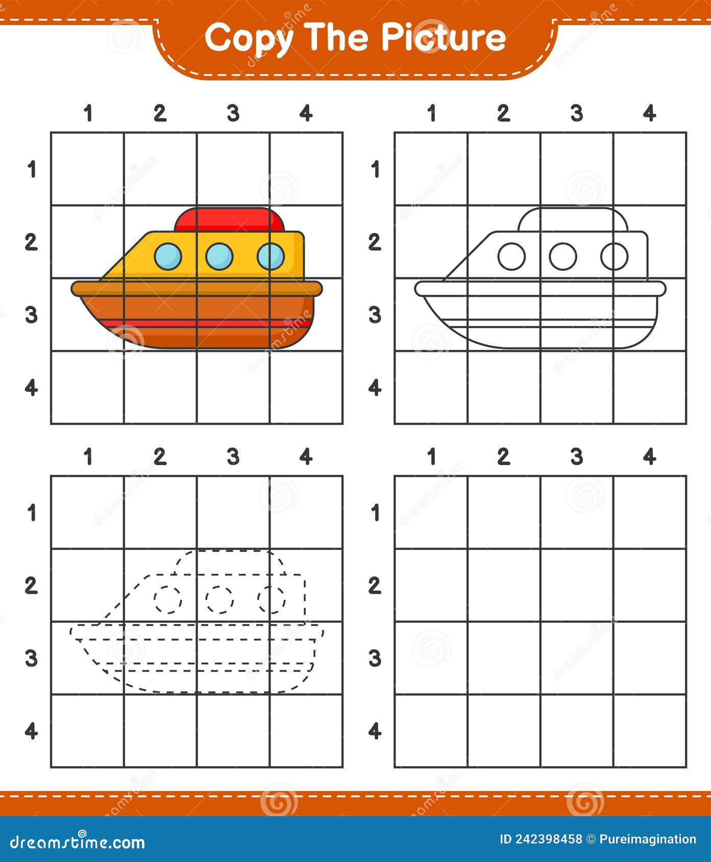 Copy the Picture, Copy the Picture of Boat Using Grid Lines ...