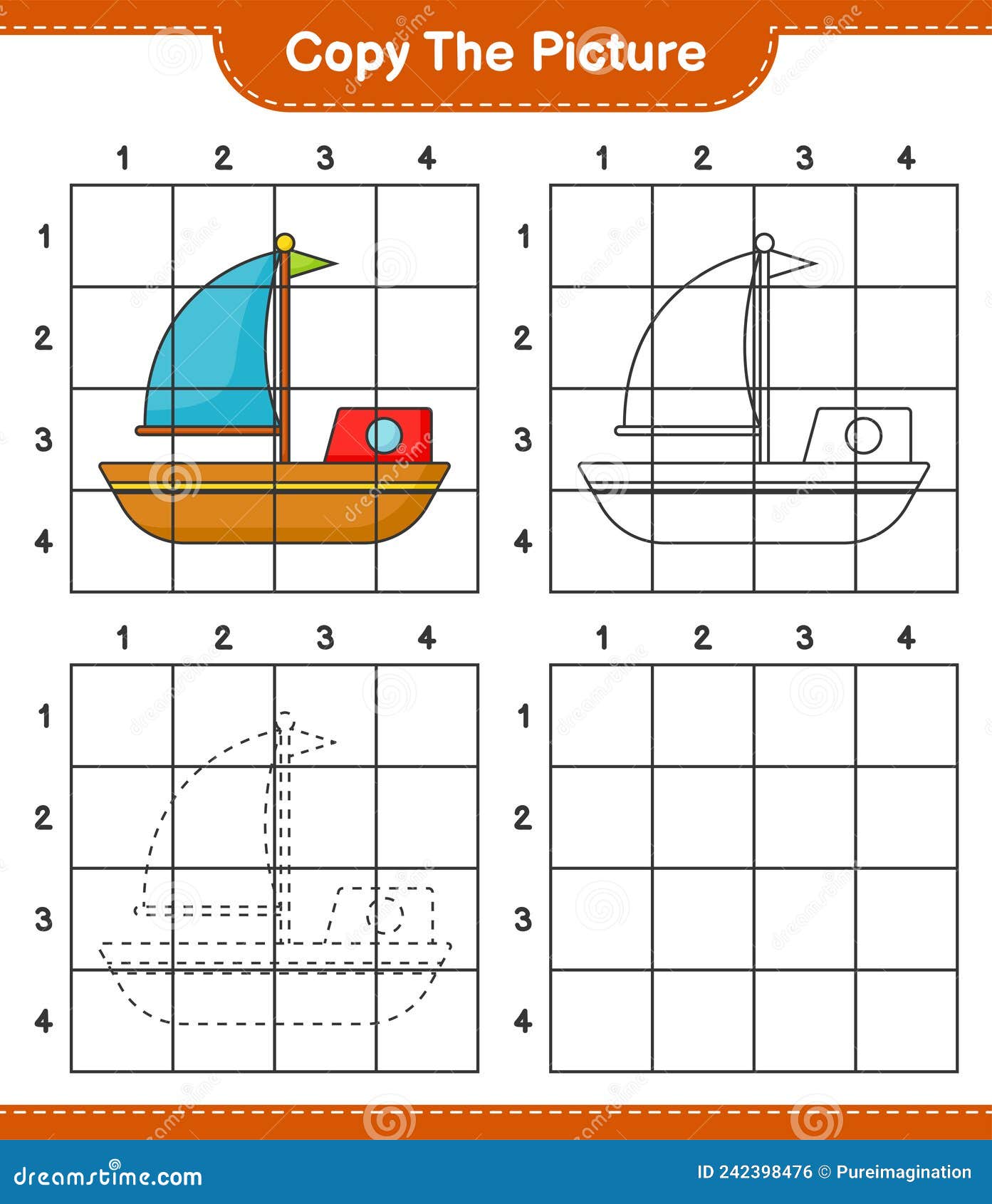 Copy the Picture, Copy the Picture of Boat Using Grid Lines ...