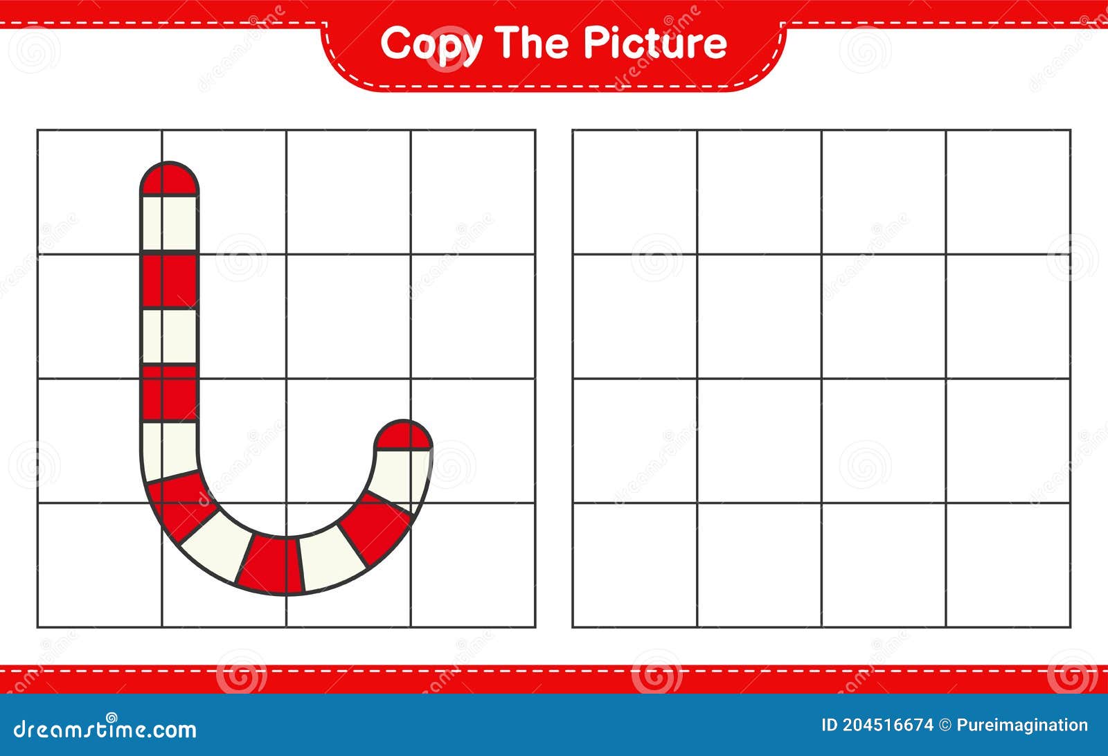 Copy the Picture, Copy the Picture of Candy Canes Using Grid Lines ...
