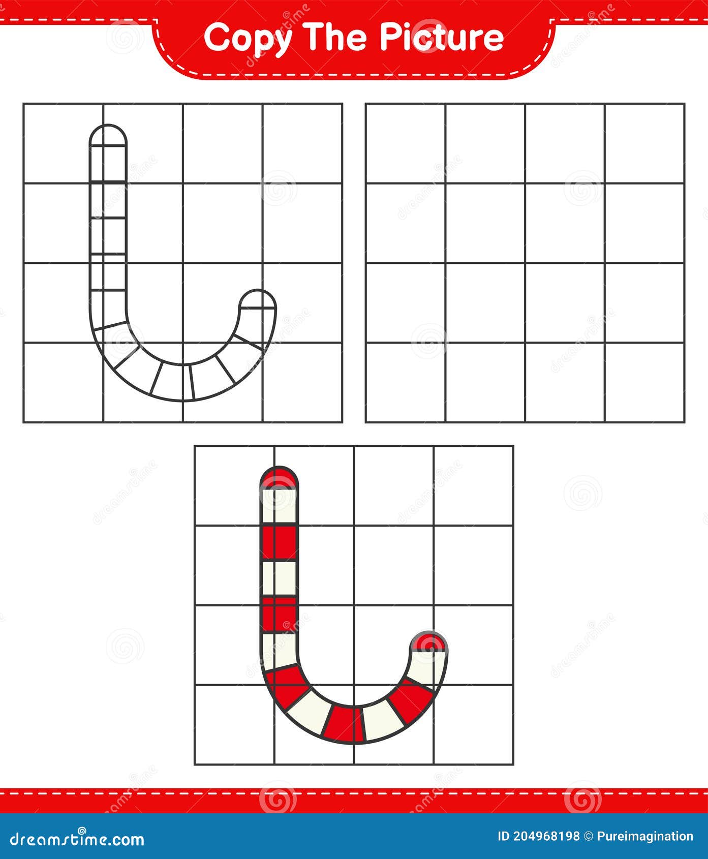 Copy the Picture, Copy the Picture of Candy Canes Using Grid Lines ...