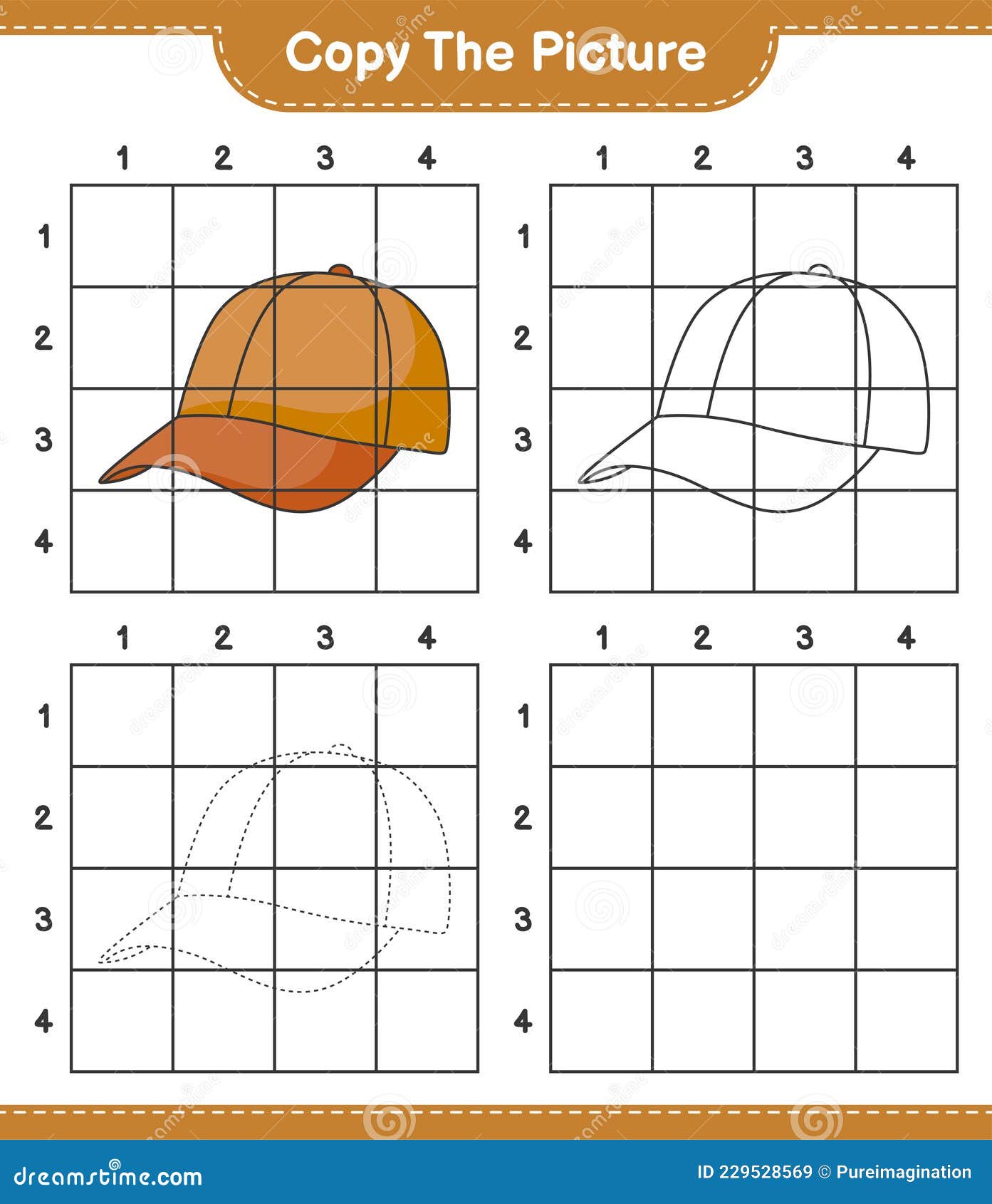 Copy the Picture, Copy the Picture of Cap Hat Using Grid Lines ...