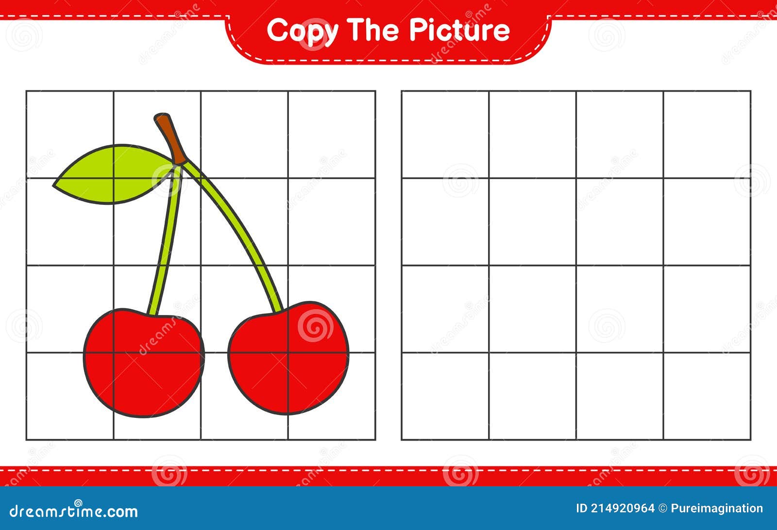 Copy the Picture, Copy the Picture of Cherry Using Grid Lines ...
