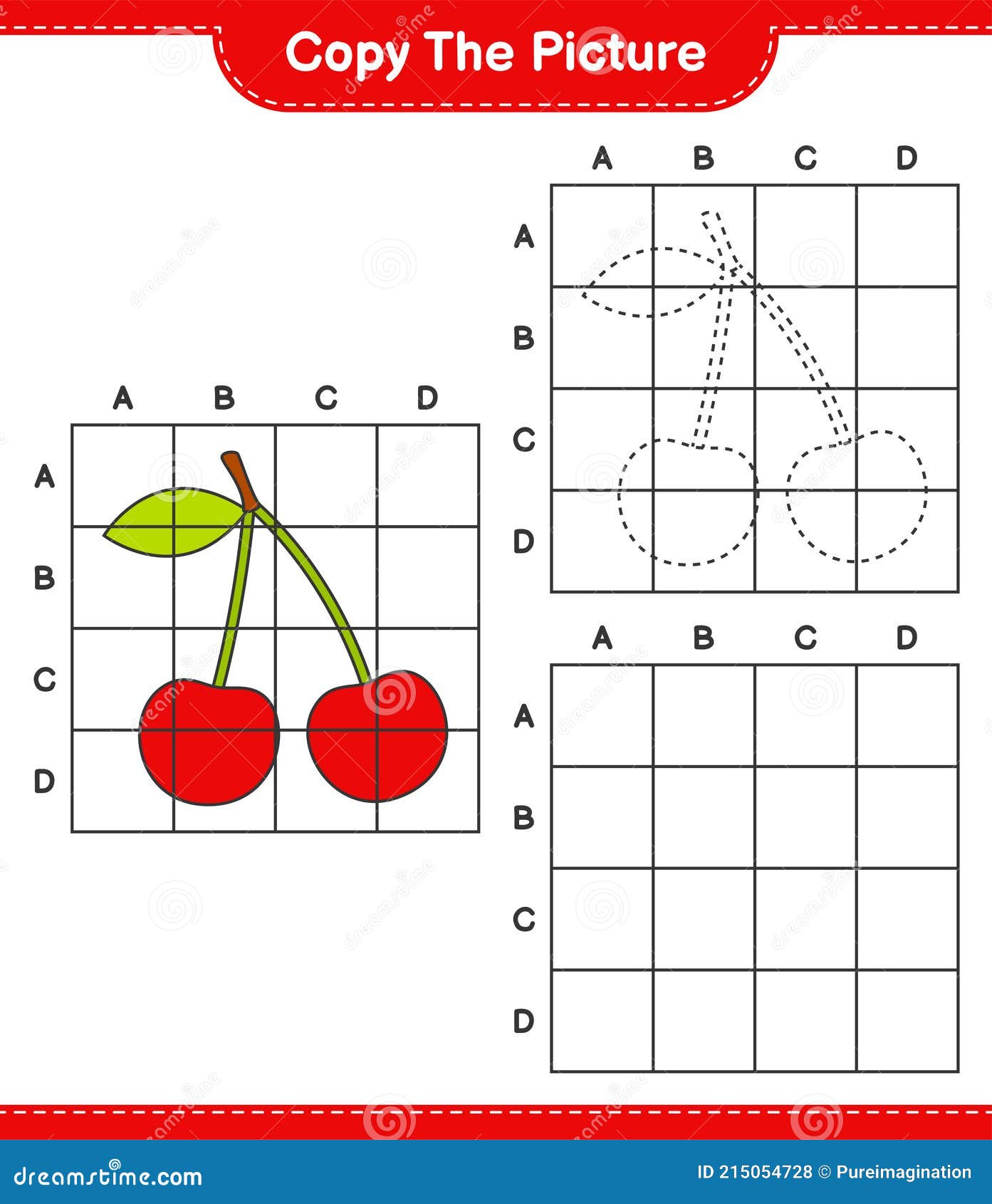 Copy the Picture, Copy the Picture of Cherry Using Grid Lines ...