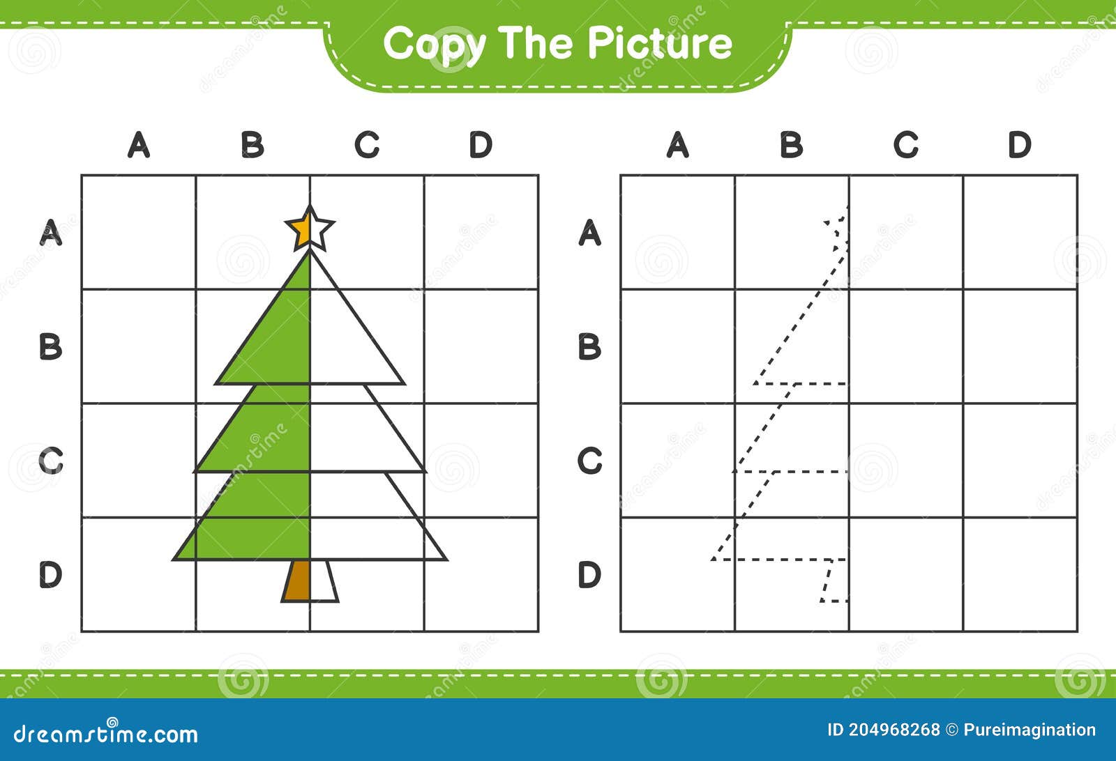 Copy the Picture, Copy the Picture of Christmas Tree Using Grid Lines ...