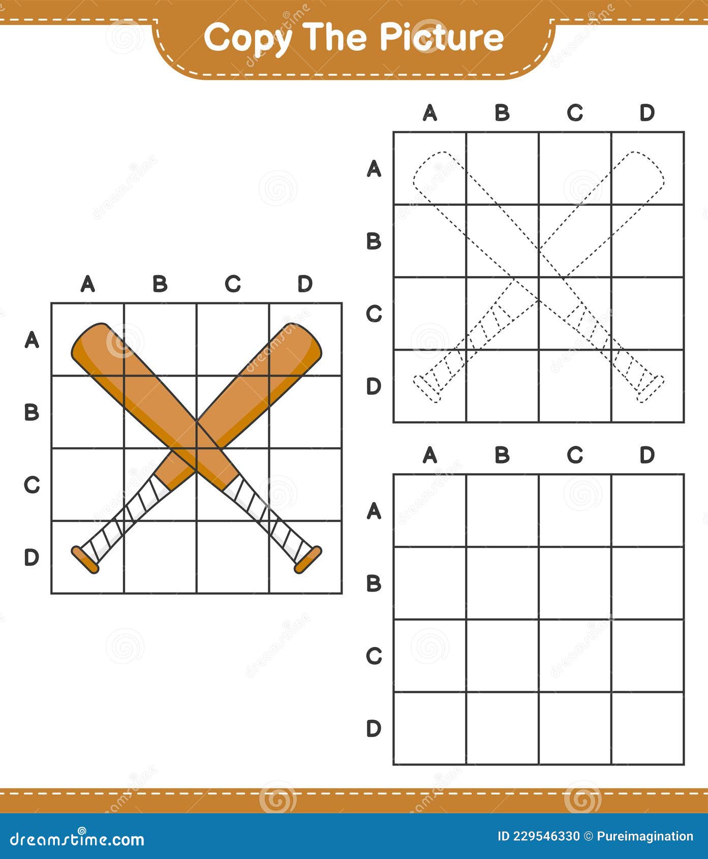 Copy the Picture, Copy the Picture of Baseball Bat Using Grid Lines ...