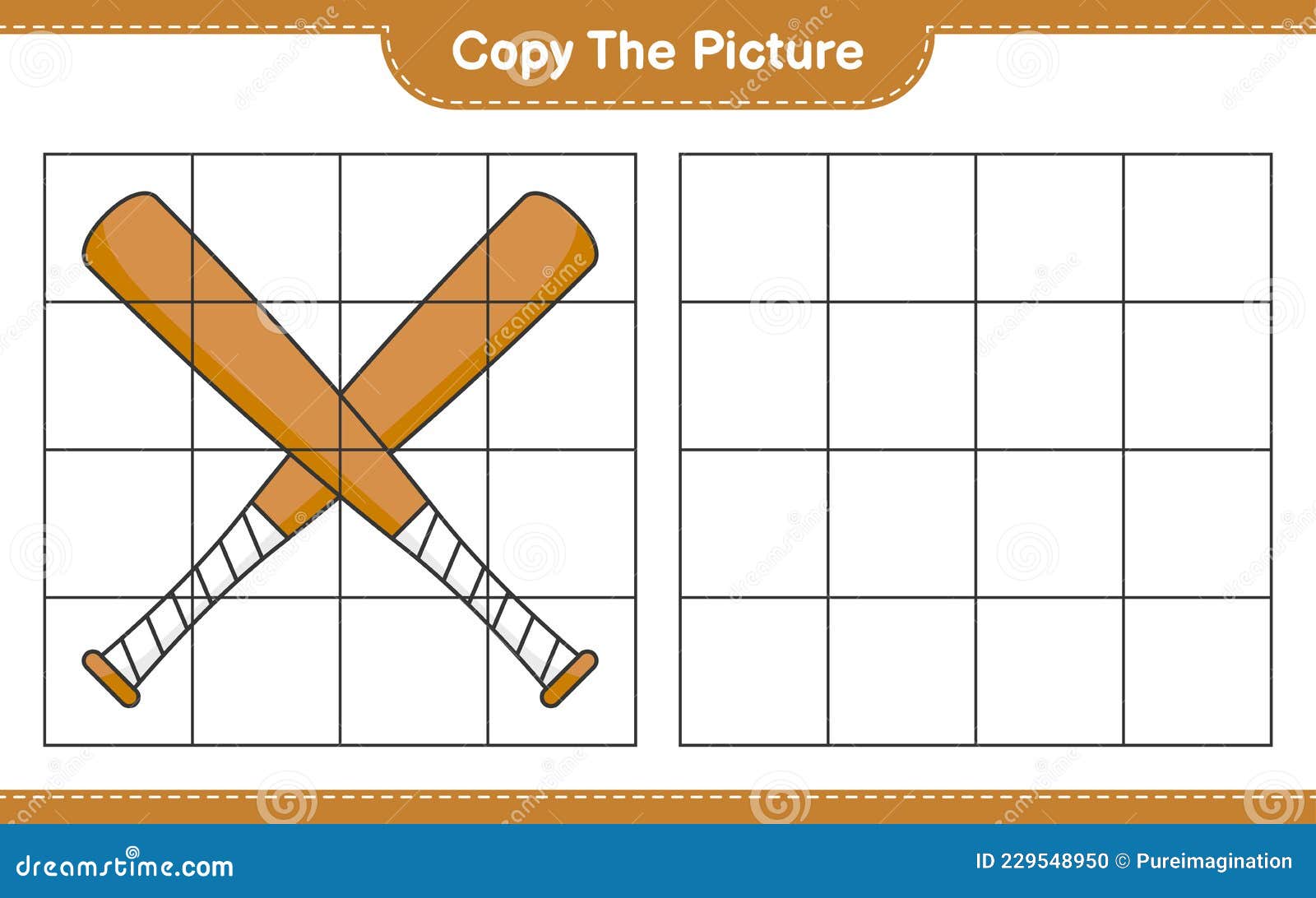 Copy the Picture, Copy the Picture of Baseball Bat Using Grid Lines ...