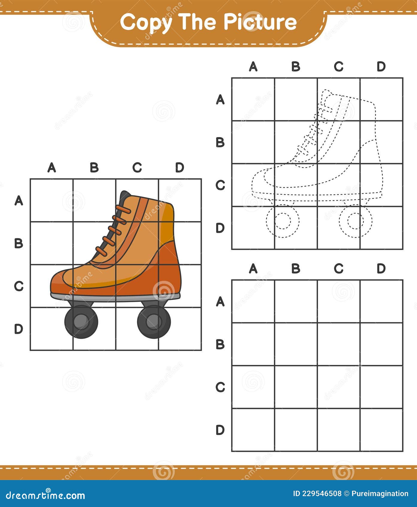 Copy the Picture, Copy the Picture of Roller Skate Using Grid Lines ...