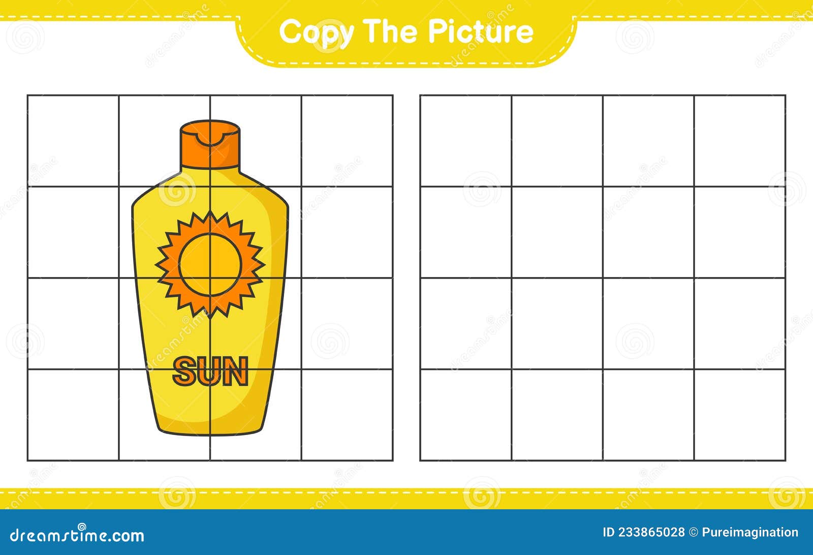 Copy the Picture, Copy the Picture of Sunscreen Using Grid Lines ...
