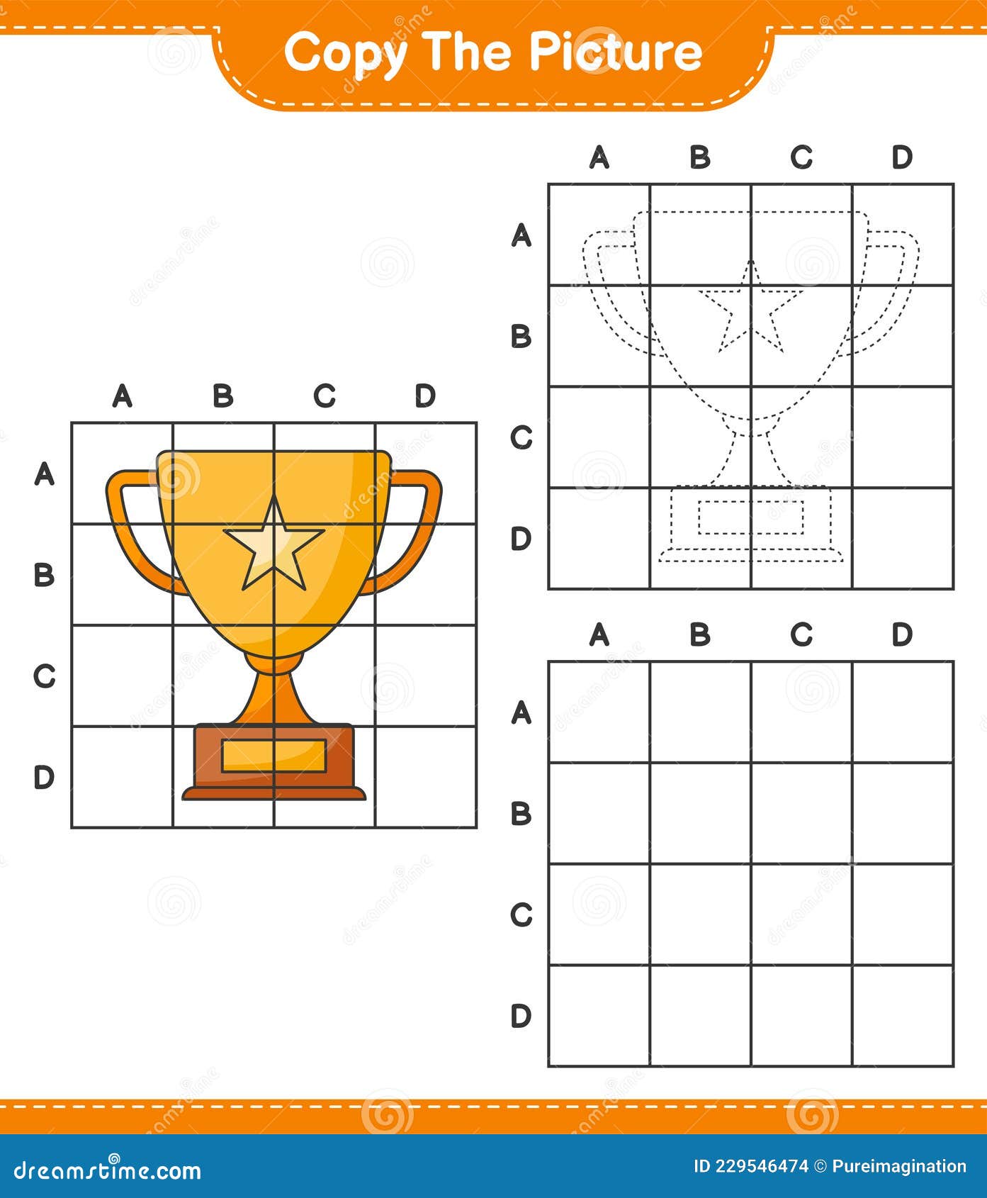 Copy the Picture, Copy the Picture of Trophy Using Grid Lines ...
