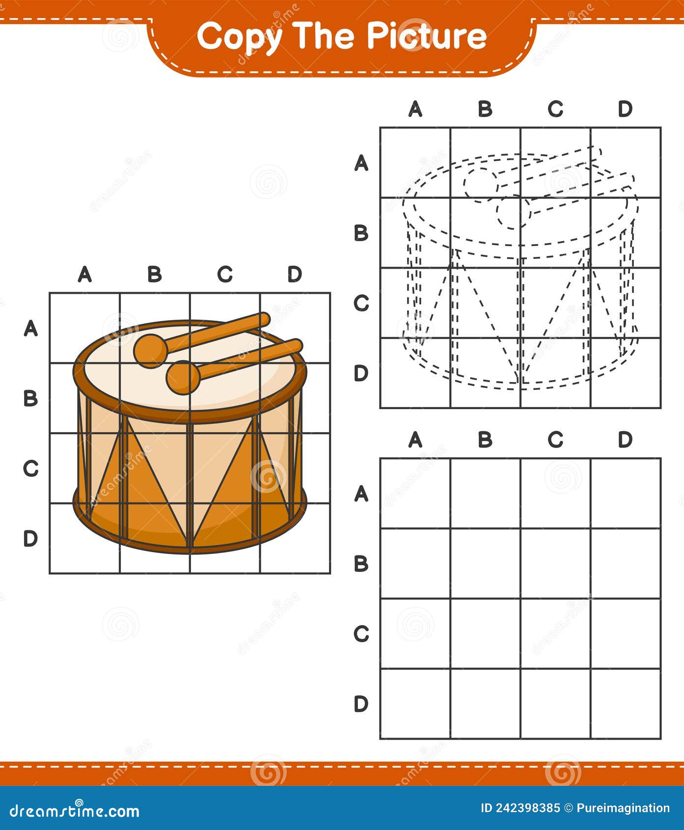Copy the Picture, Copy the Picture of Drum Using Grid Lines ...