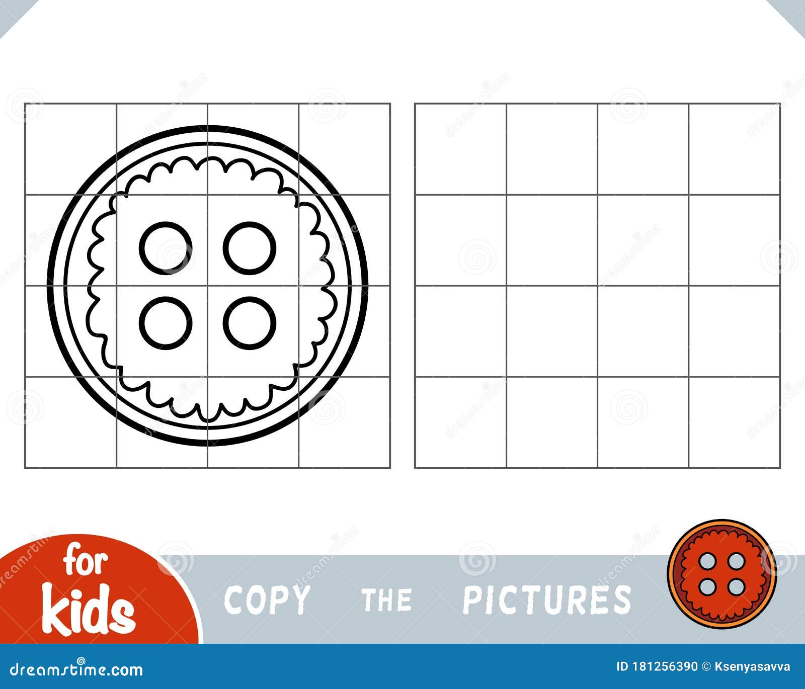 Copy the Picture, Education Game, Clothes Button Stock Vector ...