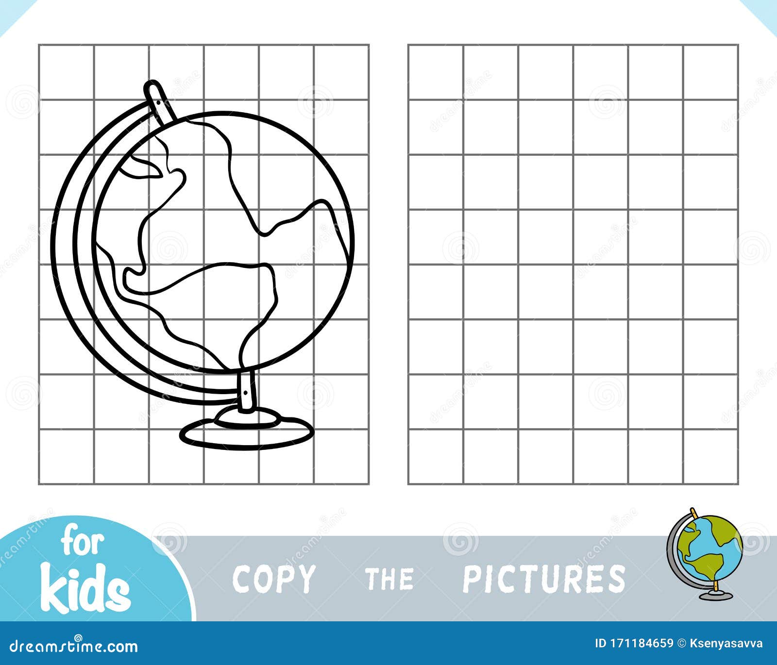 Copy the Picture, Game for Children, Globe Stock Vector - Illustration ...
