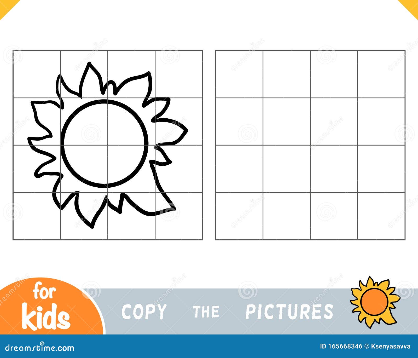 Copy the Picture, Game for Children, Sun Stock Vector - Illustration of ...