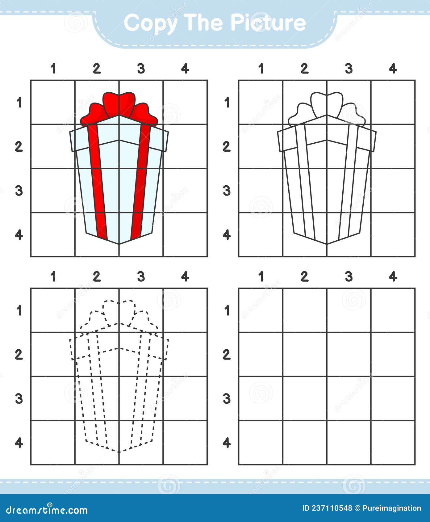 Copy the Picture, Copy the Picture of Gift Box Using Grid Lines ...