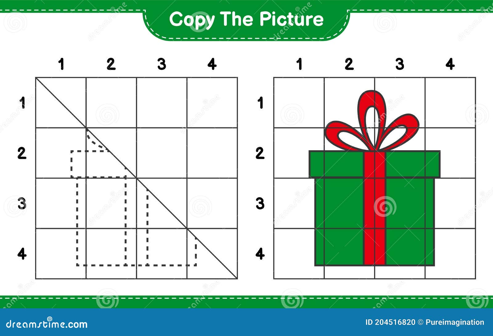 Copy the Picture, Copy the Picture of Gift Boxes Using Grid Lines ...