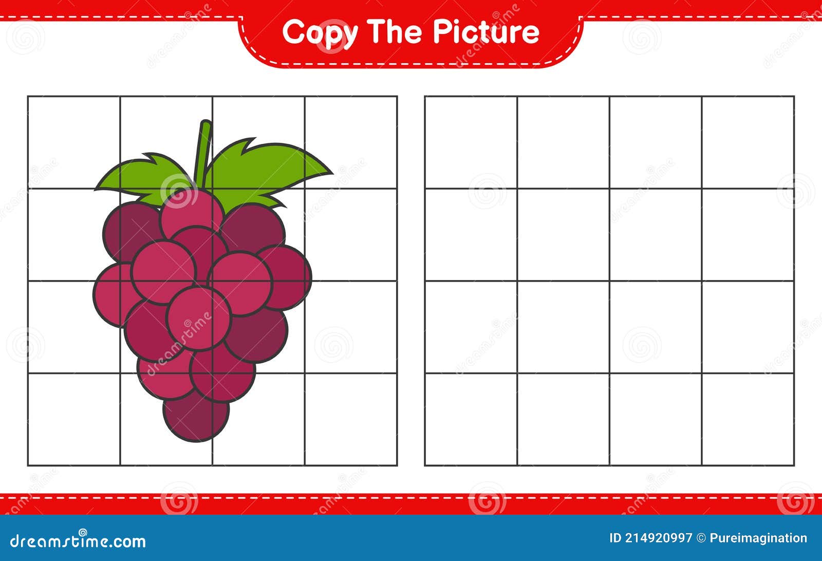 Copy the Picture, Copy the Picture of Grape Using Grid Lines ...