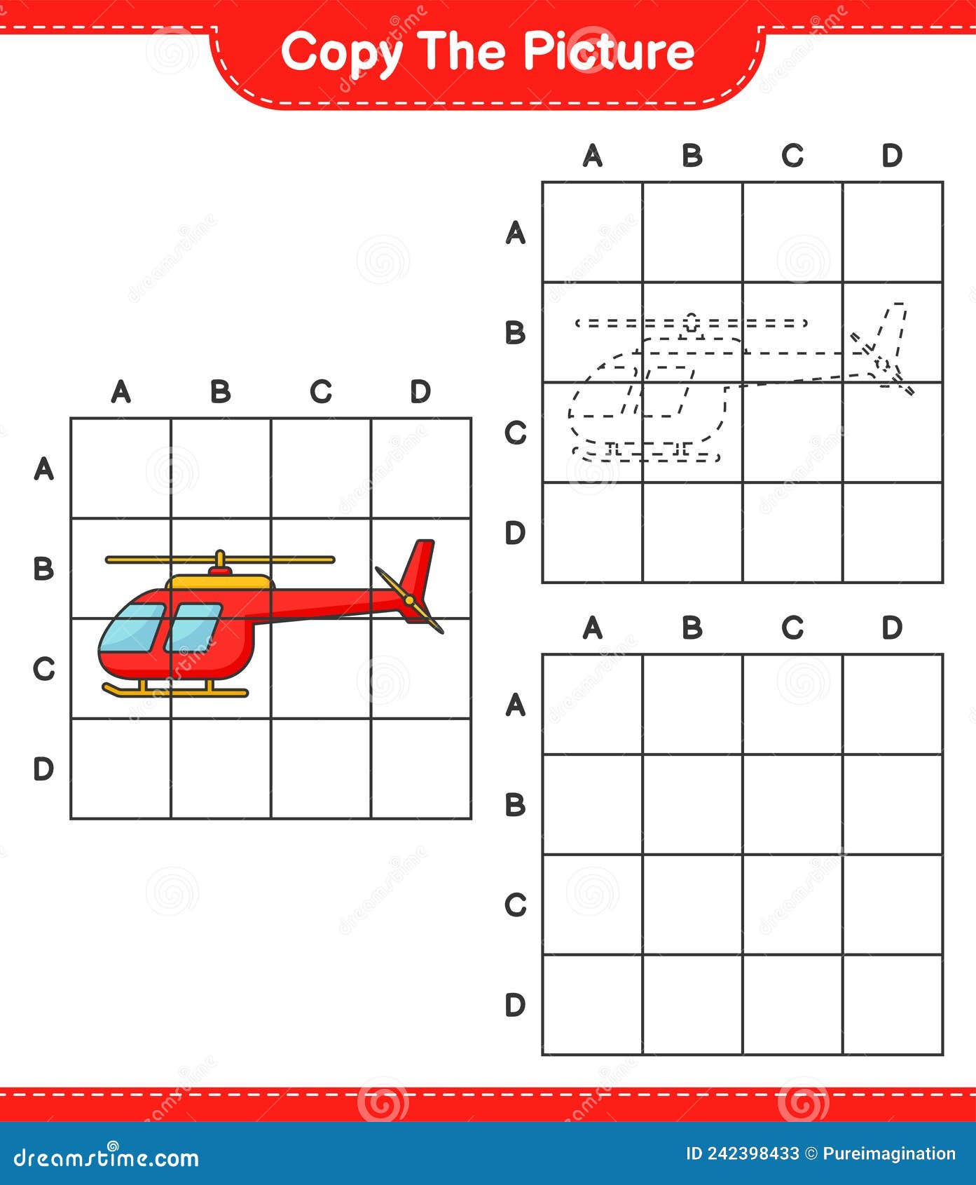 Copy the Picture, Copy the Picture of Helicopter Using Grid Lines ...