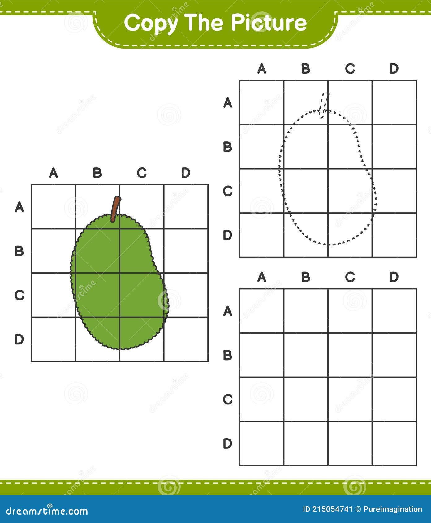 Copy The Picture, Copy The Picture Of Jackfruit Using Grid Lines ...